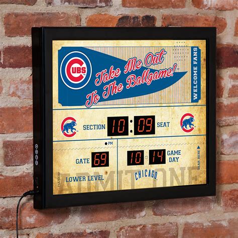 Chicago Cubs 15 X 19 Bluetooth Scoreboard Wall Clock