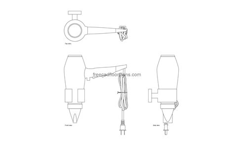 Hair Dryer Free Cad Drawings