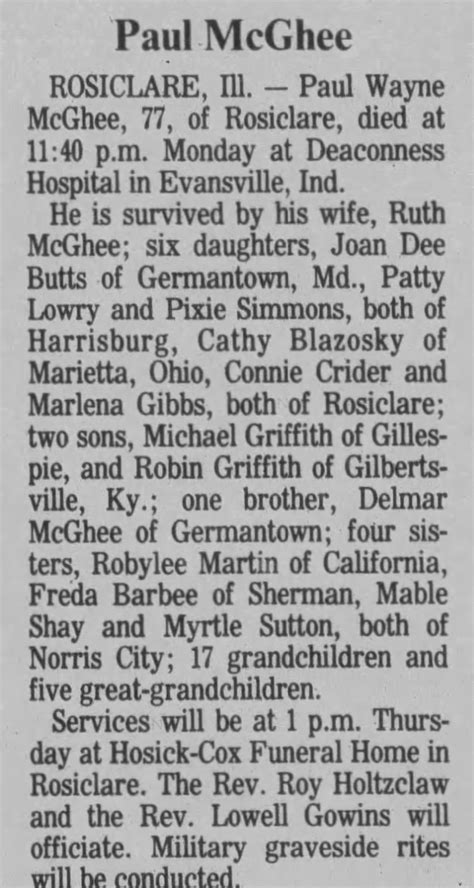 Paul Wayne Mcghee 1916 1993 Find A Grave Memorial