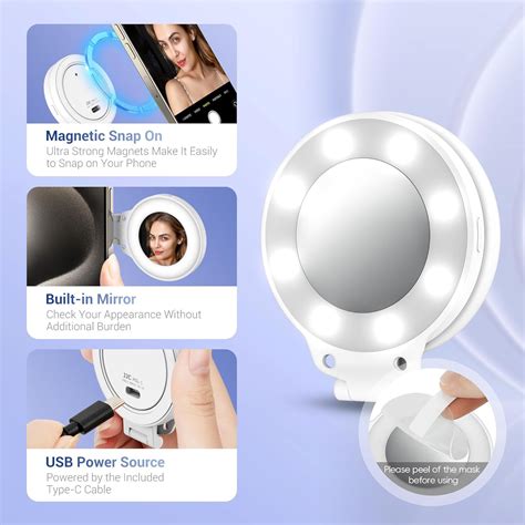 Jjc Anillo De Luz Magnética Para Selfie Luz Recargable Para Selfie