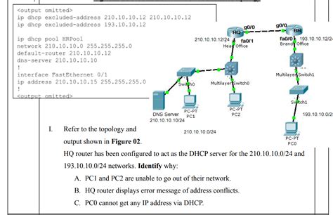 Answered Ip Dhcp Excluded Address 210101012 Bartleby