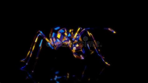 Rendering 3d Animation Visual Effects Low Poly Ant Model On A Black