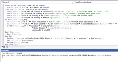 Get Connection String To Access Ado Database