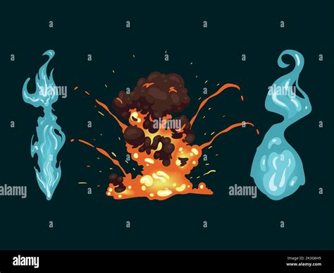 Fire Explosion And Water Stock Vector Image And Art Alamy