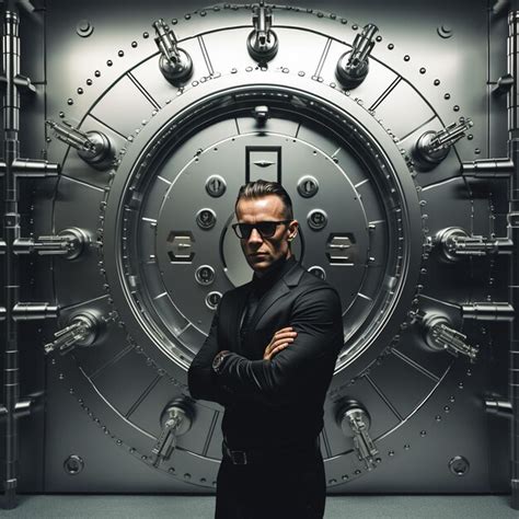 Premium Photo A High Security Bank Vault Guarded By Security Personel