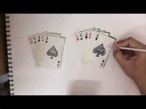 How To Draw Playing Cards 3d Drawing On Paper Youtube