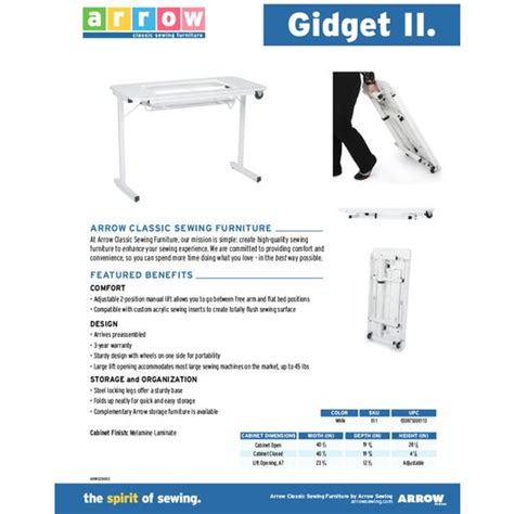 Arrow Sewing Table Gidget 2 Cabinets Matttroy