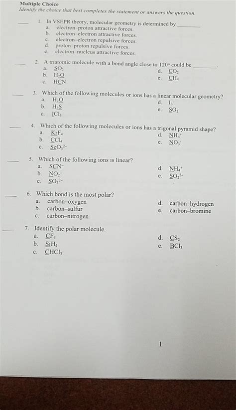 Solved Multiple Choice Identify The Choice That Best
