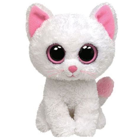 Ty Beanie Boos Cashmere The White Cat Solid Eye Color Regular Size