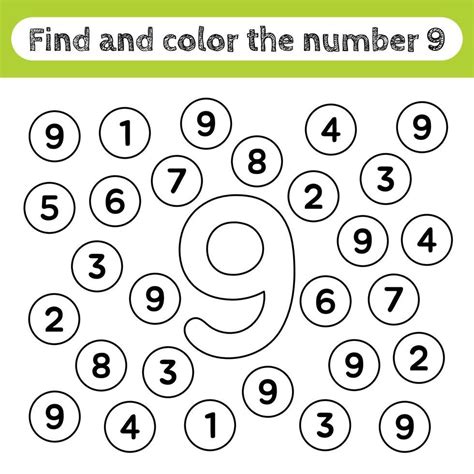Number Worksheets For Preschool Number 9 Coloring Free Pdf Artofit