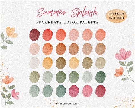 Summer Procreate Color Palette Pink Green Color Bundle Procreate Palette IPad Illustration
