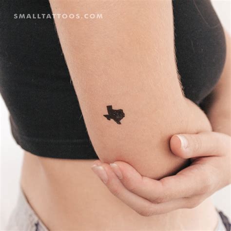 Little Texas Map Temporary Tattoo Set Of 3 Small Tattoos
