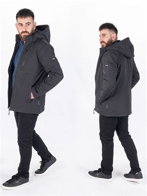 Neoprene Jacket Double Mjk 183 Μαύρο Funkyman Ανδρικά Ρούχα Αξεσουάρ