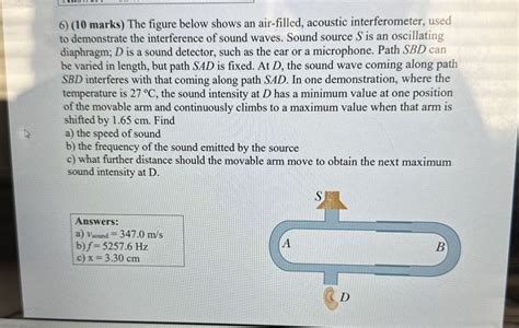 6 1 0 Marks The Figure Below Shows An Air Filled Acoustic