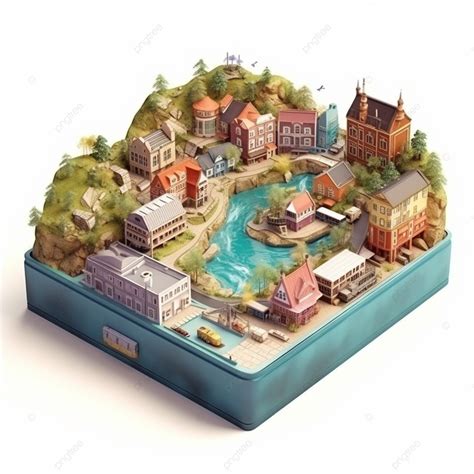 3d Model Of A Large Village Miniature Model City Diorama Open