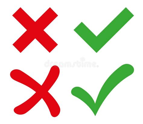 Red X And Green Check Mark Icons Stock Vector Illustration Of Vector