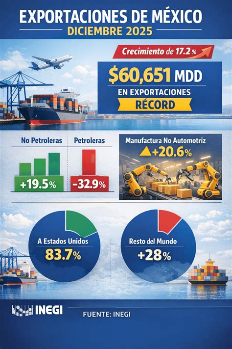 Exportaciones México Diciembre 2025 Rotativo