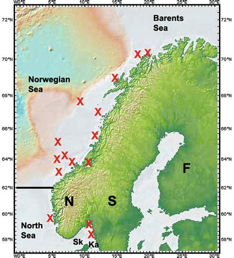 0 A General Map Of Parts Of Scandinavia Where Deep Water And