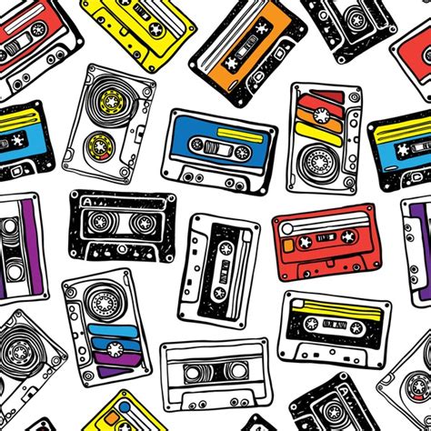 4 Thousand Audio Cassette Seamless Pattern Royalty Free Images Stock