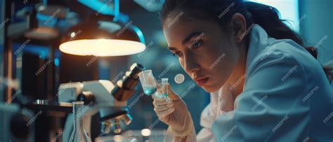 Premium Photo Microbiologist Using Micropipette And Testing Growth Of