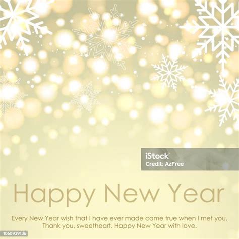 Happy New Year Background With Defocused Lights Vector Stock