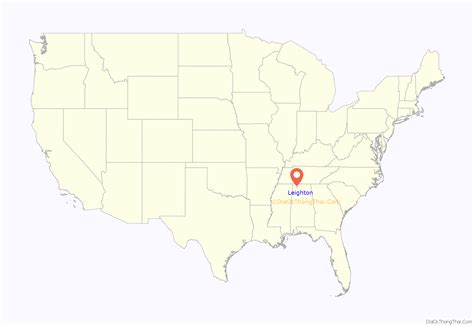 Map Of Leighton Town Alabama Thong Thai Real