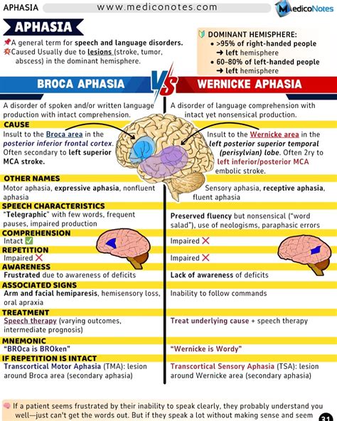Mediconotes ️⃣ Aphasia Brocas Vs Wernickes 1️⃣ Brocas Aphasia 🔸