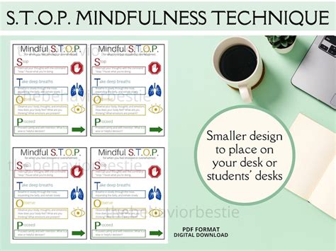 Stop Mindfulness Technique Etsy