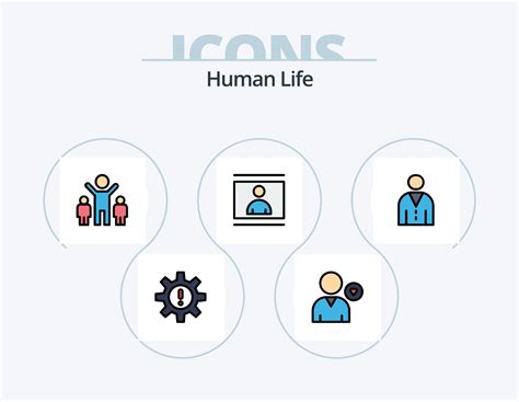 Human Line Filled Icon Pack 5 Icon Design Human Person Photo Human