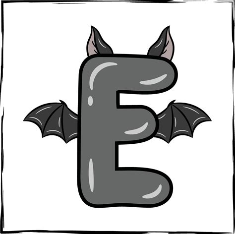 Halloween English Alphabet Letter E Bat Drawing 27876988 Vector Art At Vecteezy