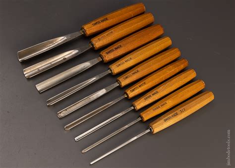 Mint Set Of 9 Pfeil Swiss Made Carving Chisels Gouges 107012 Jim