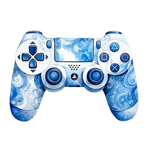 Premium Ai Image Beautiful Blue Game Controller Watercolor Clipart