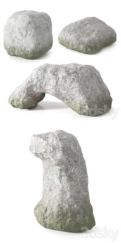 Low Poly Stones Set 02 Down3dmodels