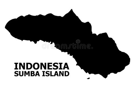 Vector Flat Map Of Sumba Island With Caption Stock Vector