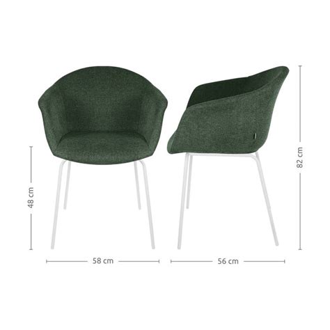 Nora Otis Eetkamerstoel Donkergroen Wit Onderstel Gewoonstijl