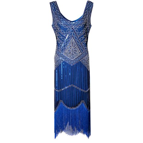 Brnmxoke Womens Flapper Dresses Vintage 1920s Fringed Sequin Beaded