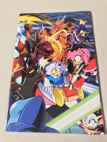Mega Man Sonic The Hedgehog Comic Worlds Unite Variant Connecting Covers Lot X 3 4622466373