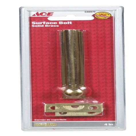 Ace Bright Brass Surface Bolt 4 Inch Solid Brass For Doors And