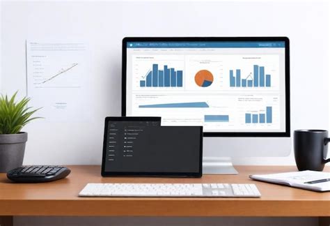 premium photo a computer monitor with a graph on the screen and a