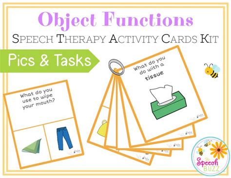 Speech Object Functions Cards Speech Language Activities Language