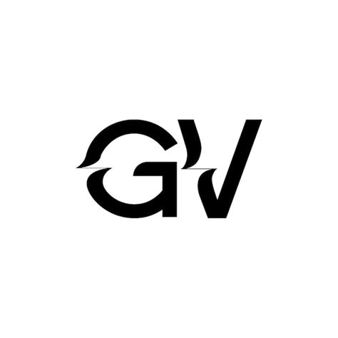 Desain Logo Monogram Gv Teks Huruf Nama Simbol Logo Monokrom Karakter