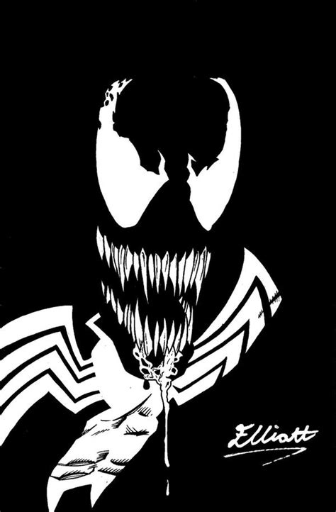 Venom Black White By Ell Shmell On Deviantart