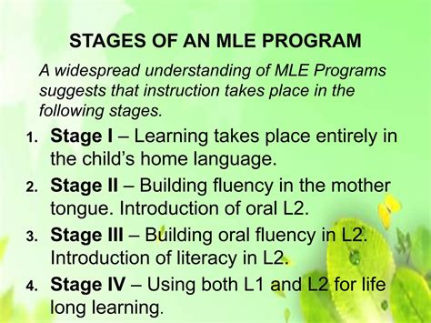 Mother Tongue Multilingual Education Mtb Mle Pptx Education