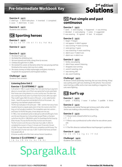 Solutions Pre Intermediate Workbook Answers Lietuviuzodynas Lt