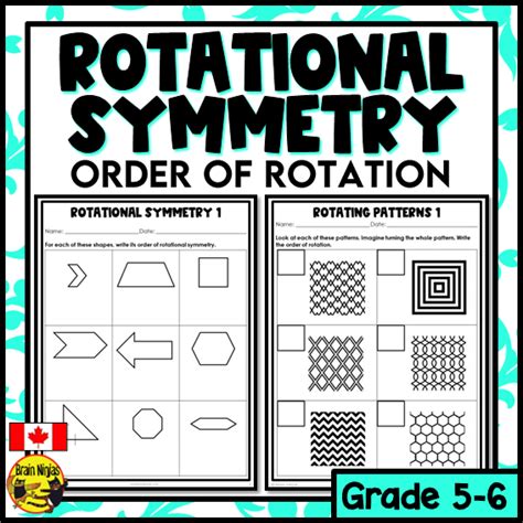 Rotational Symmetry And Order Of Rotation Math Worksheets Paper