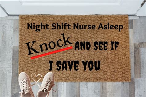 Doormat For Nurse Night Shift Nurse Asleep Doormat T For Nurse