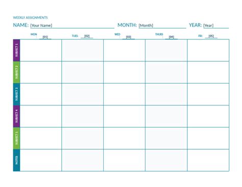 Weekly Assignments Pdf