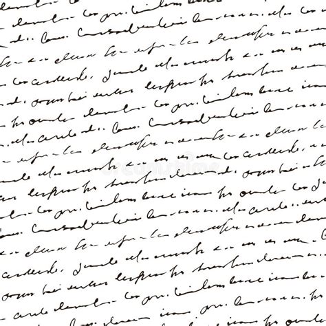 Handwritten Abstract Text Seamless Pattern Vector Monochrome Script Background Stock Vector