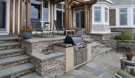 Stone Outdoor Kitchen And Patio