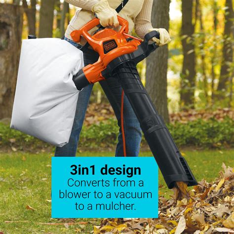12 Amp 3in1 Electric Blower Vacuum Mulcher Blackdecker